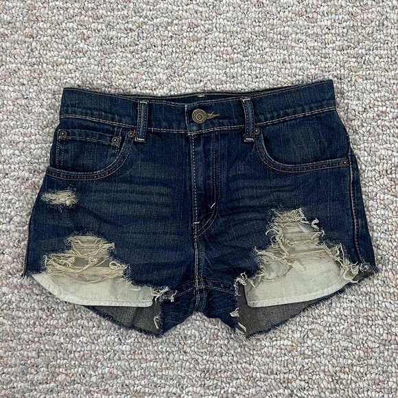 Levi's | Bottoms | Levis 51 Girls 14 Regular Cutoff Distressed Exposed ...